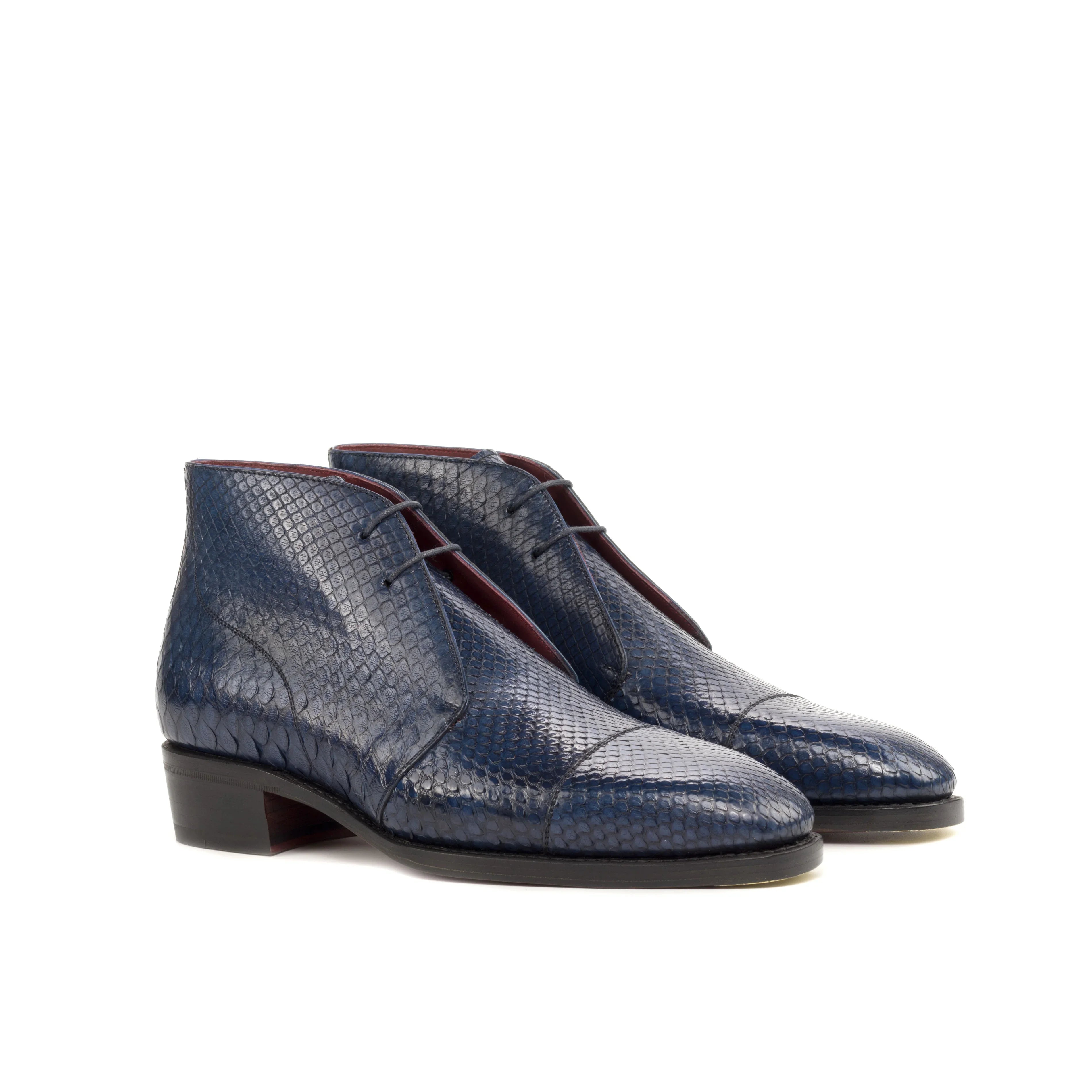 Navy Python Chukka Boots - Custom Shoes – ADORSI