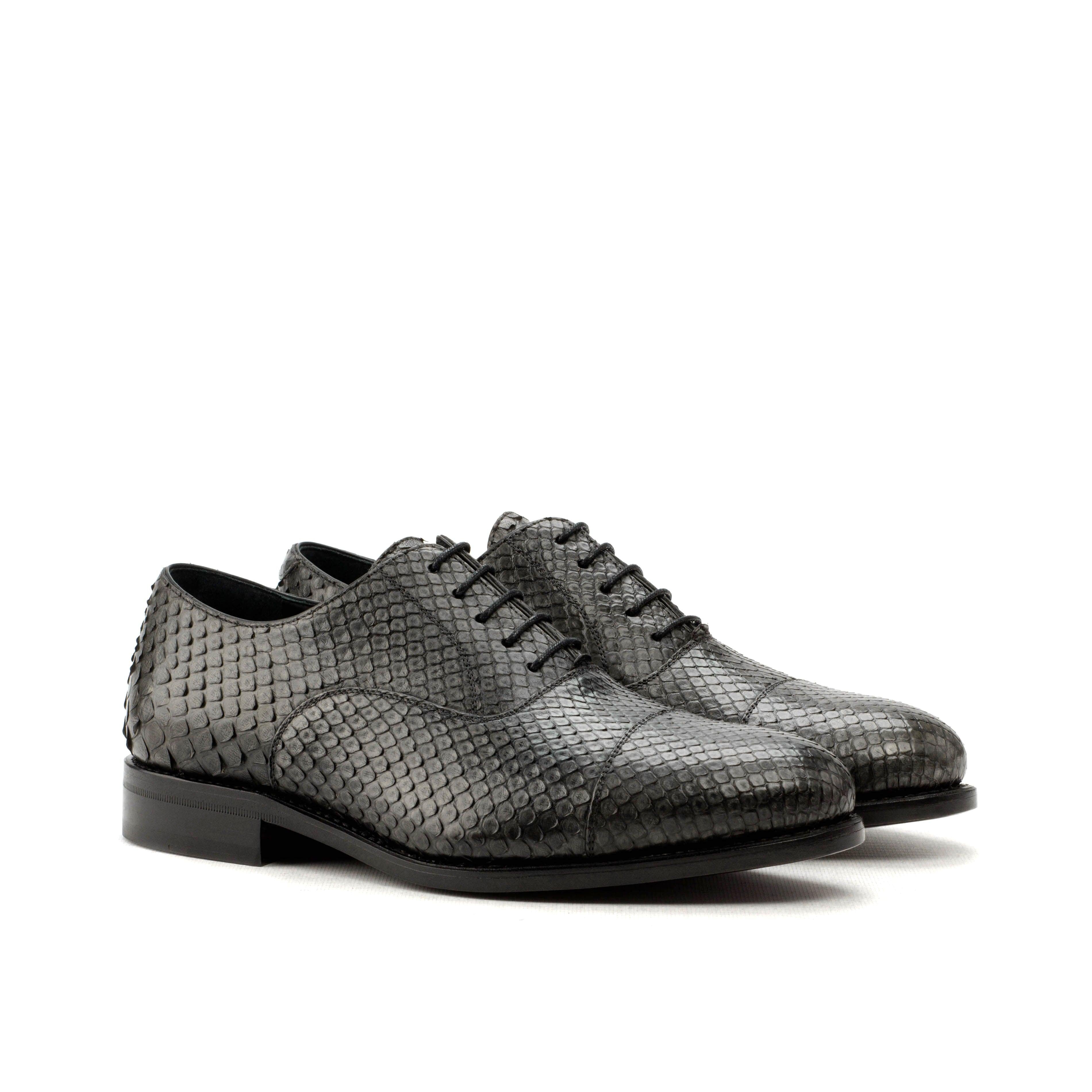 Grey Python Oxford Shoes For Men - Goodyear Welted Soles – ADORSI