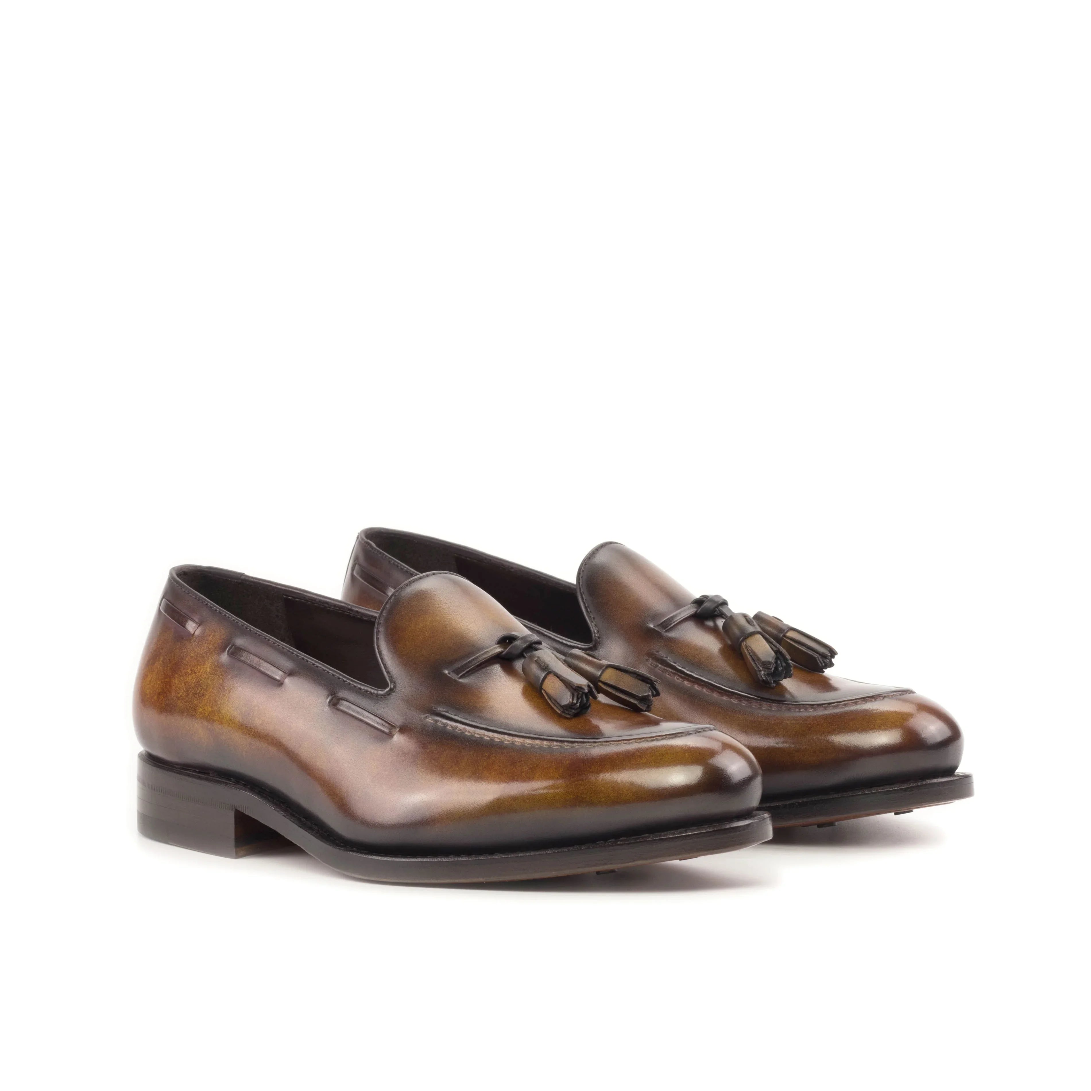 Custom Fire Patina Italian Tassel Loafers | Luxurious Craftsmanship ...