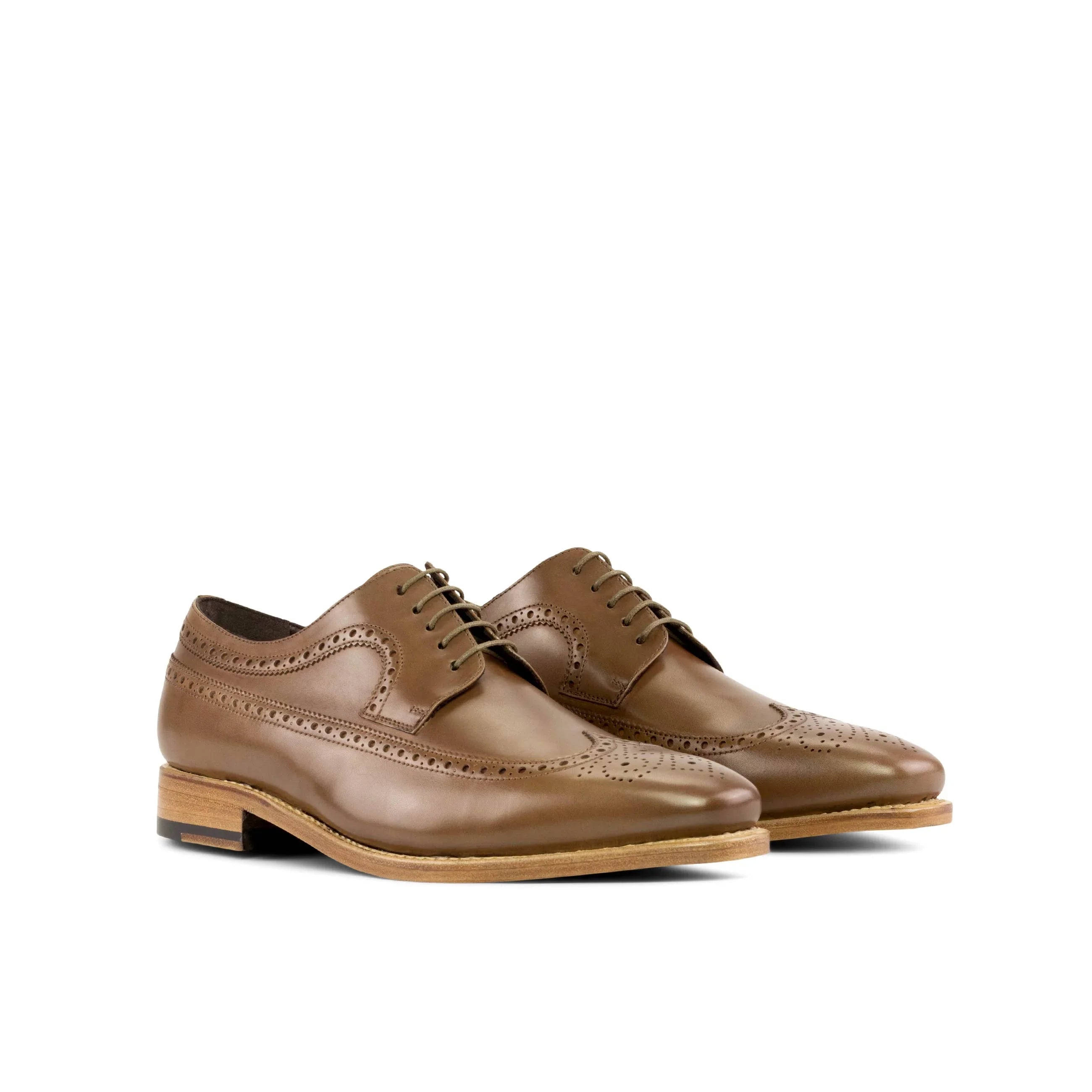Custom Light Brown Longwing Blucher Shoes | Unique Calf Leather – ADORSI