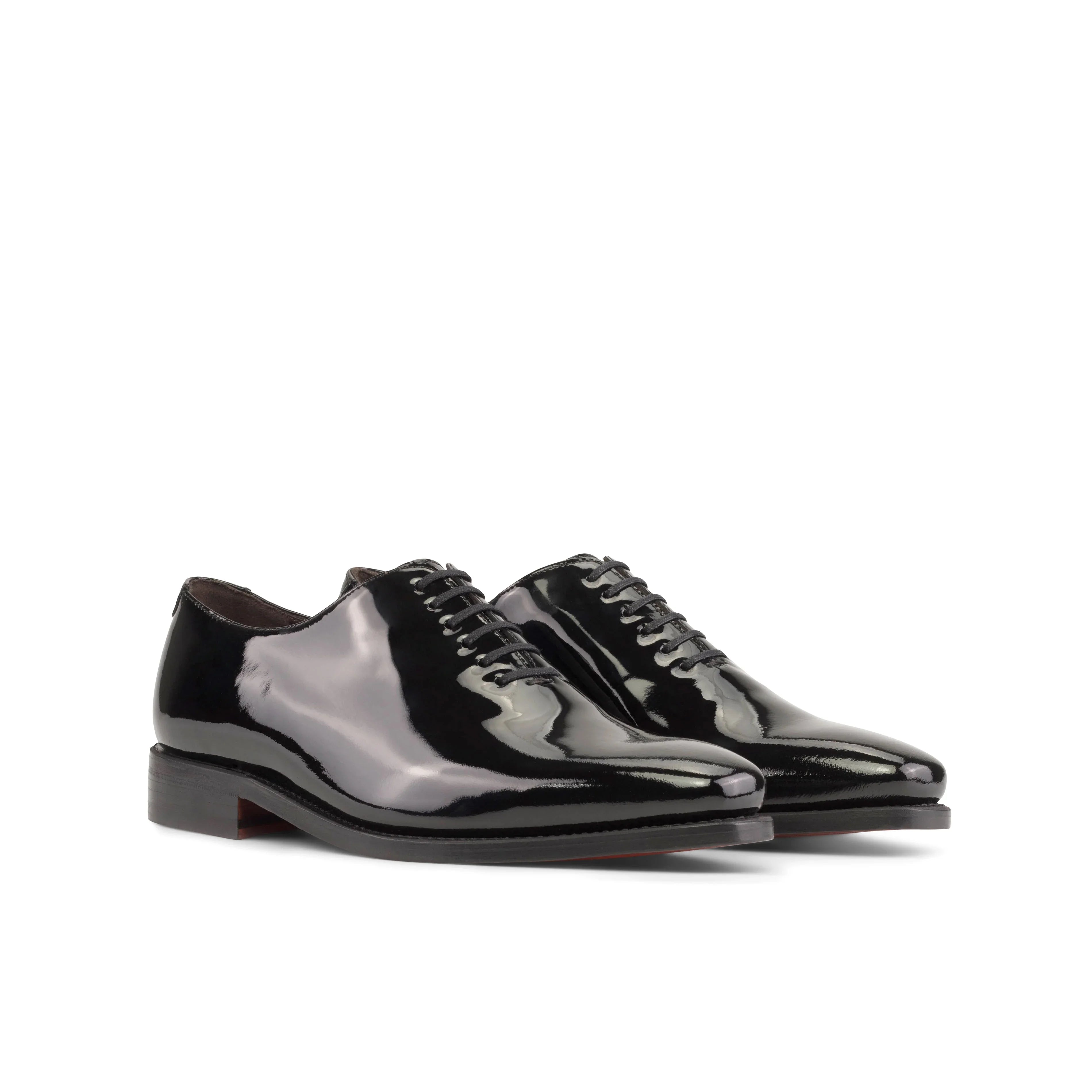 Bespoke Wholecut Shoes | Custom Black Patent Leather Footwear – ADORSI