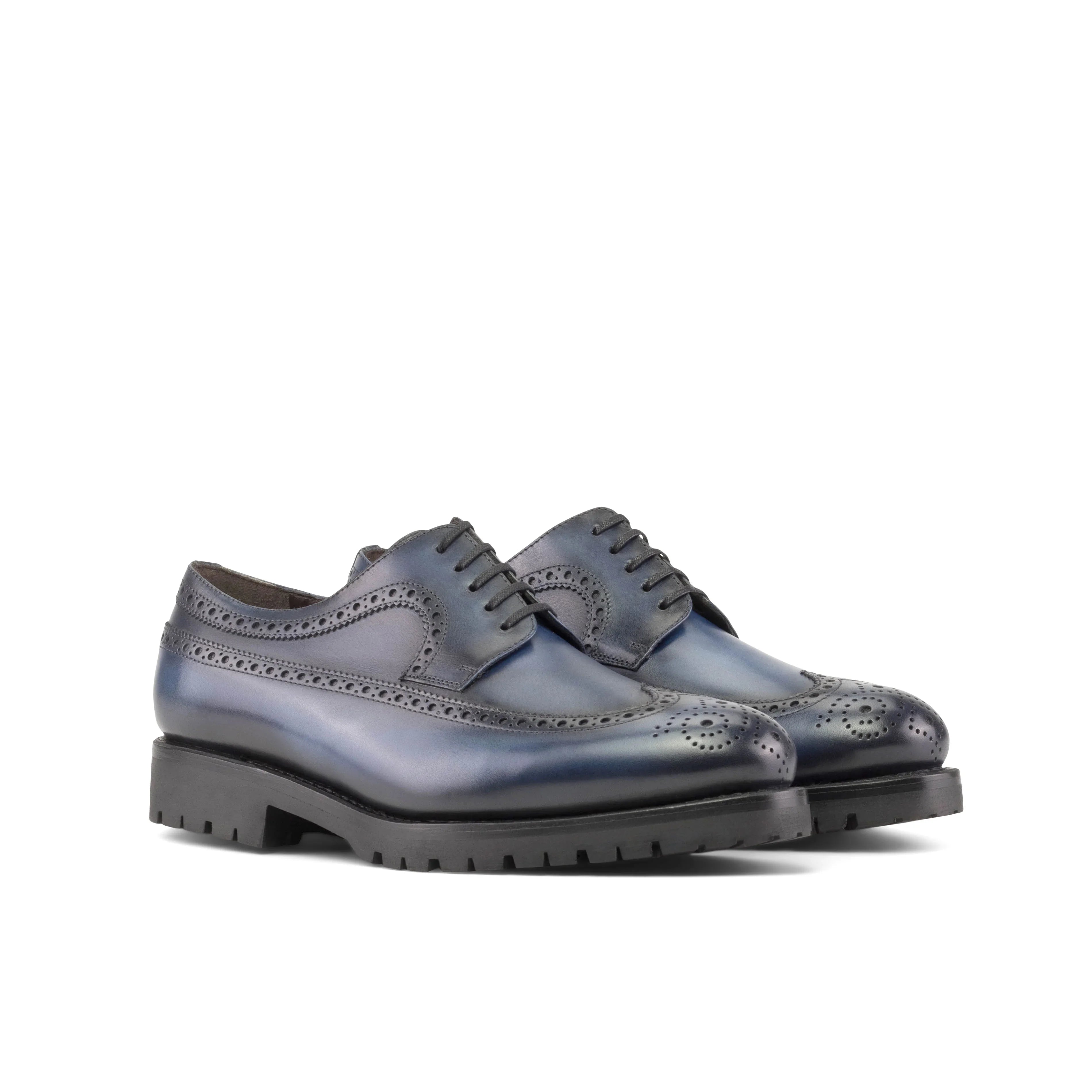 Custom Navy Blue Longwing Blucher | Chunky Shoes – ADORSI