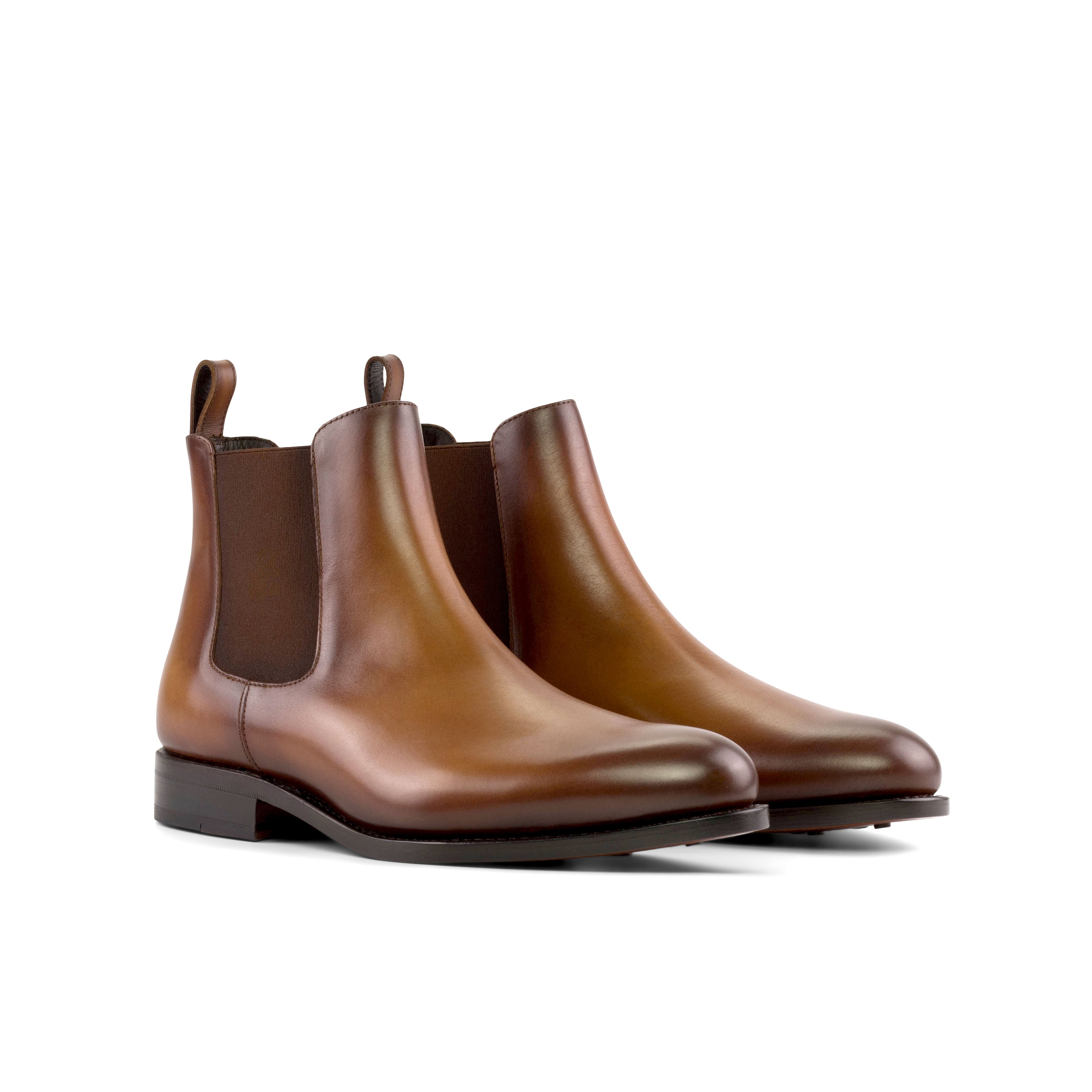 Customizable Cognac Chelsea Boots | Premium Box Calf Leather – ADORSI