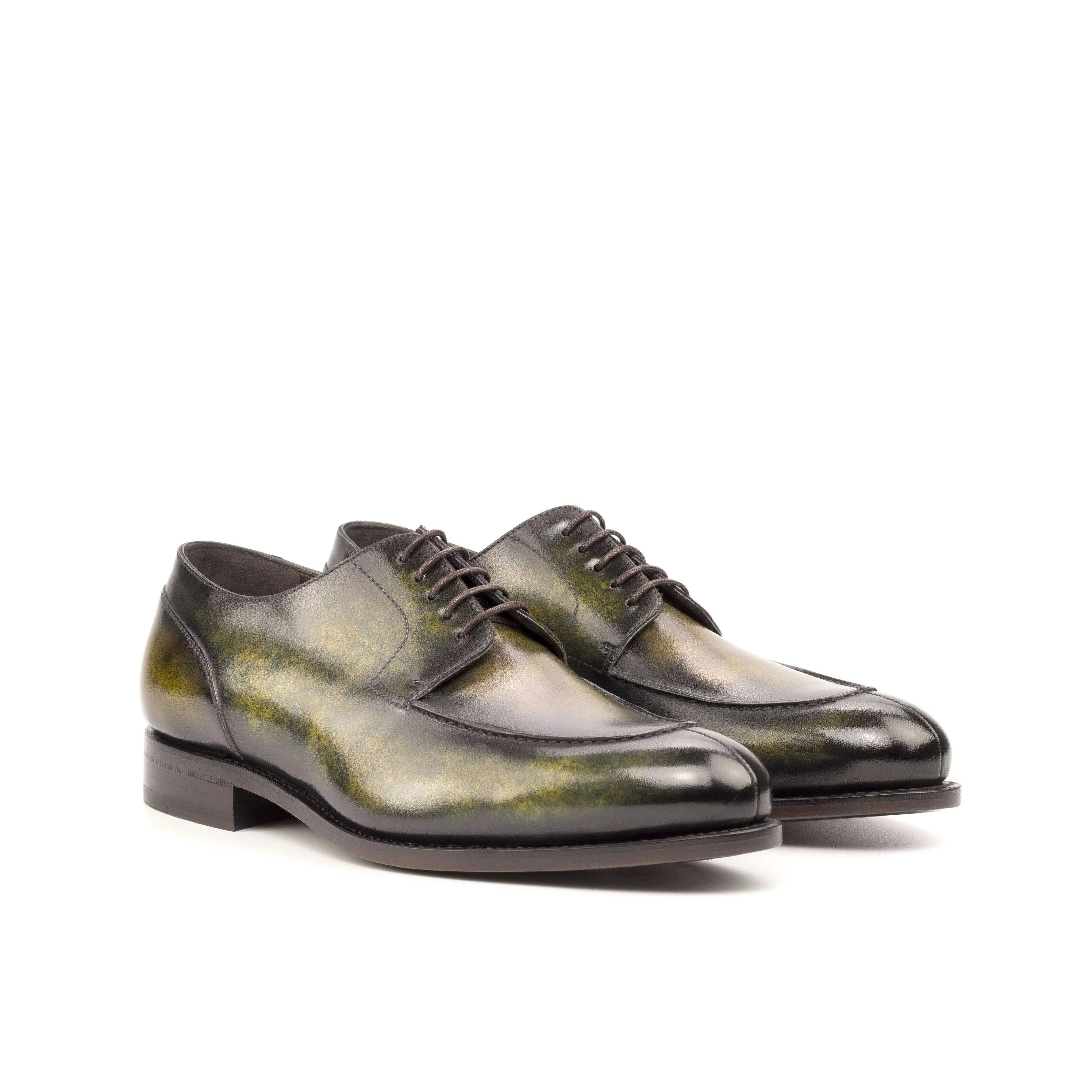 Green Patina Split-Toe Derby Shoes - Big & Wide Sizes Available – ADORSI